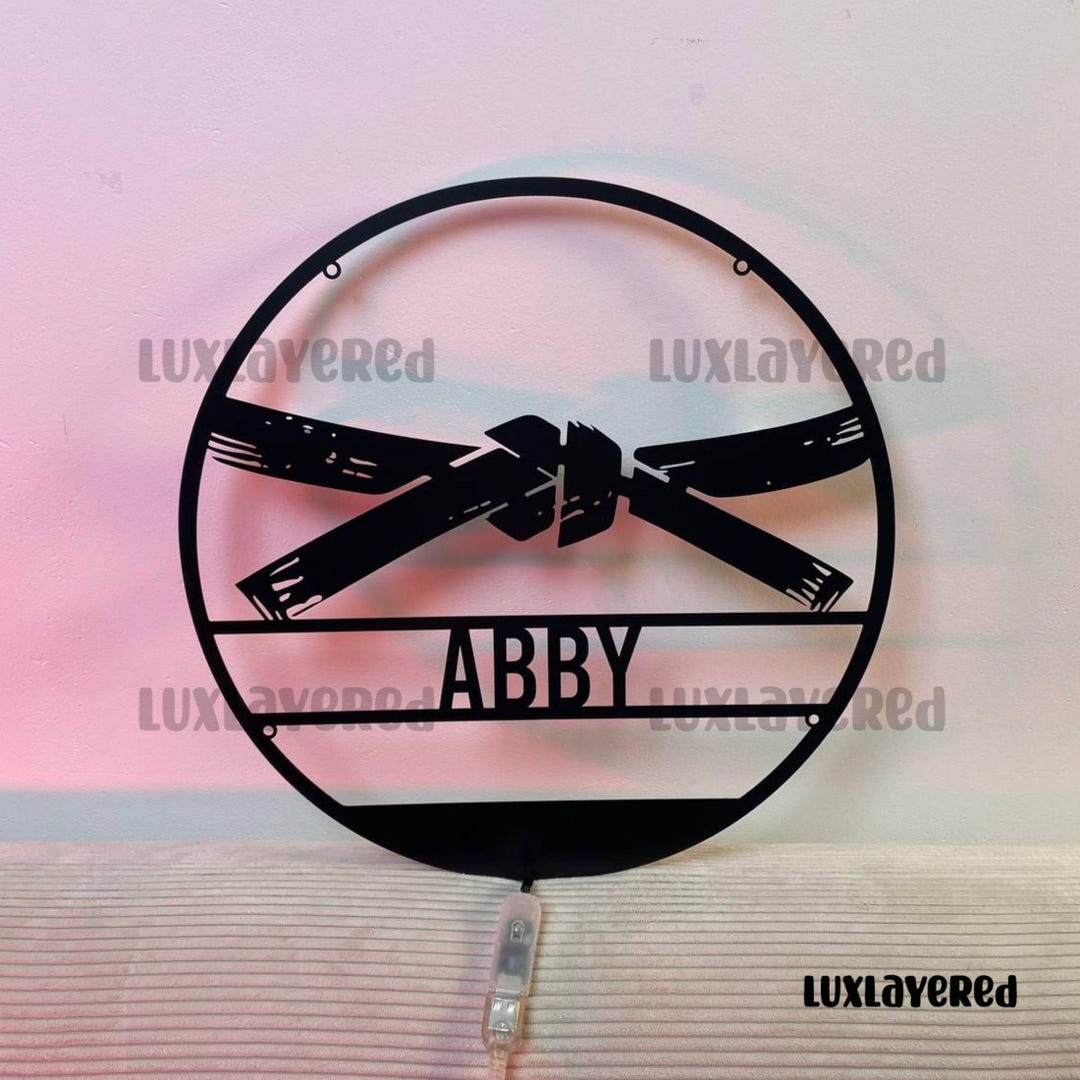 Personalized Black Belt Karate Metal Sign, Karate Led Light, Martial ...