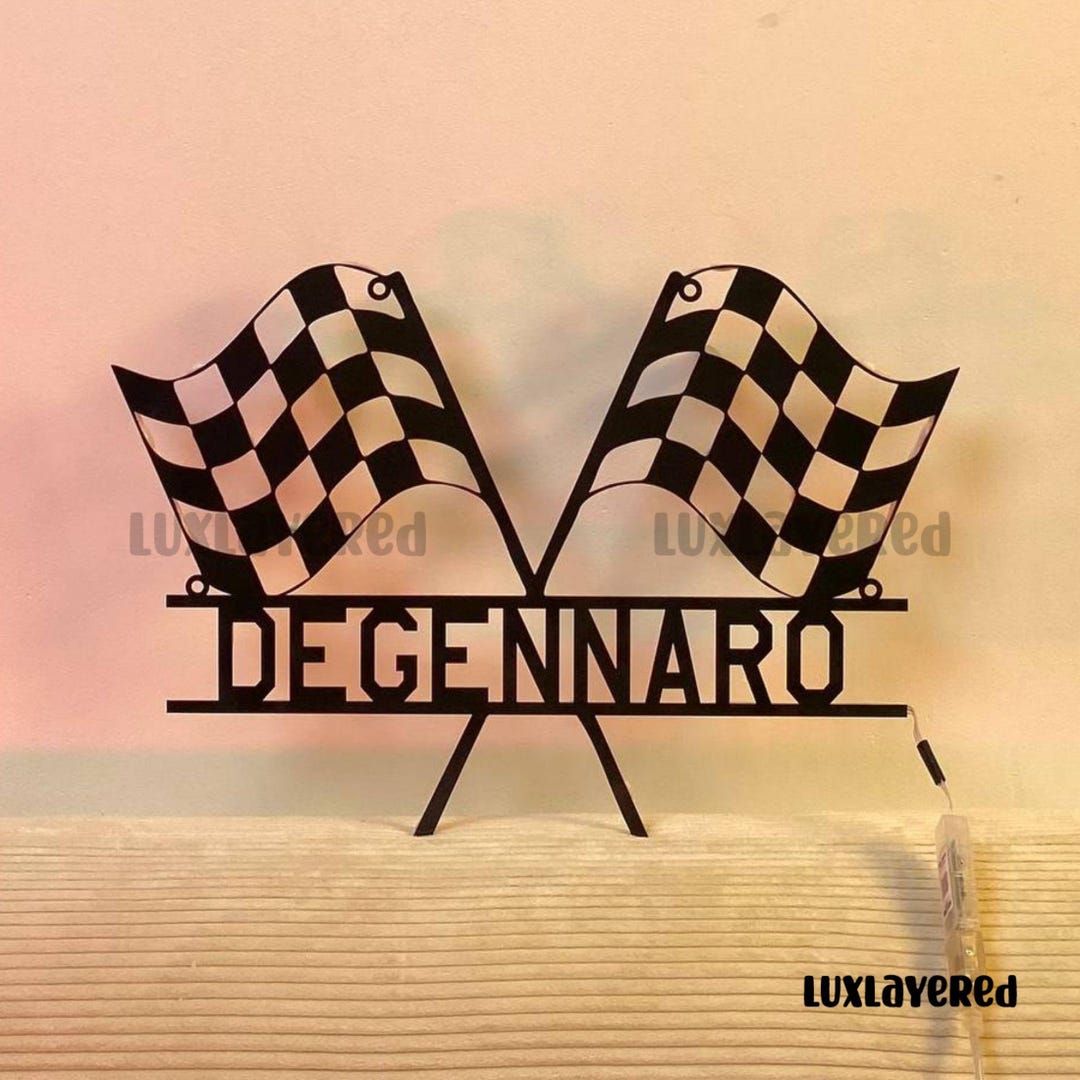 Personalized Start Finish Racing Flag Metal Sign, Race Checkered Flag ...