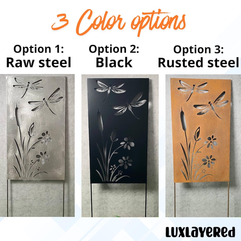 Modern Sunrise Metal Garden Panel, Geometric Outdoor Wall Panel for ...