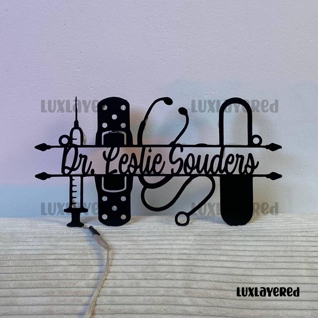 Personalized Doctor Metal Sign, Medical Led Light, Medical Instruments ...