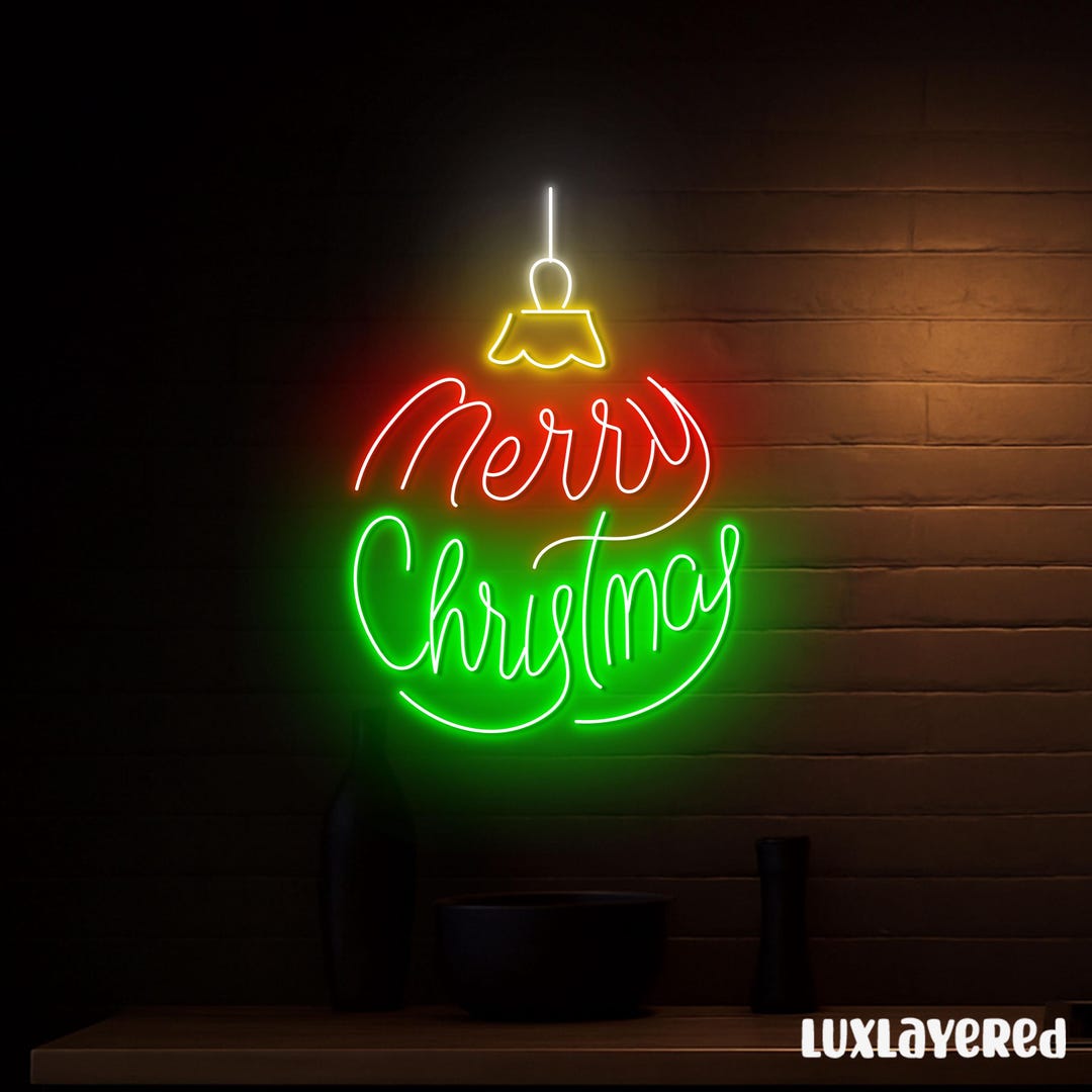 Merry Christmas LED Neon Sign, Holiday Party Decor - Etsy