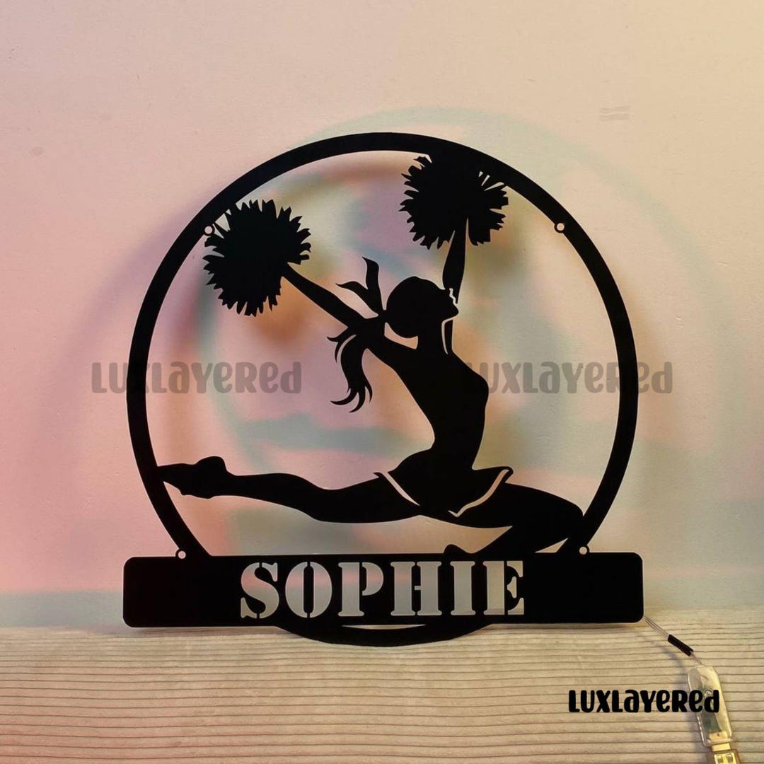 Personalized Cheerleading Metal Sign: LED Light Wall Art - Etsy UK