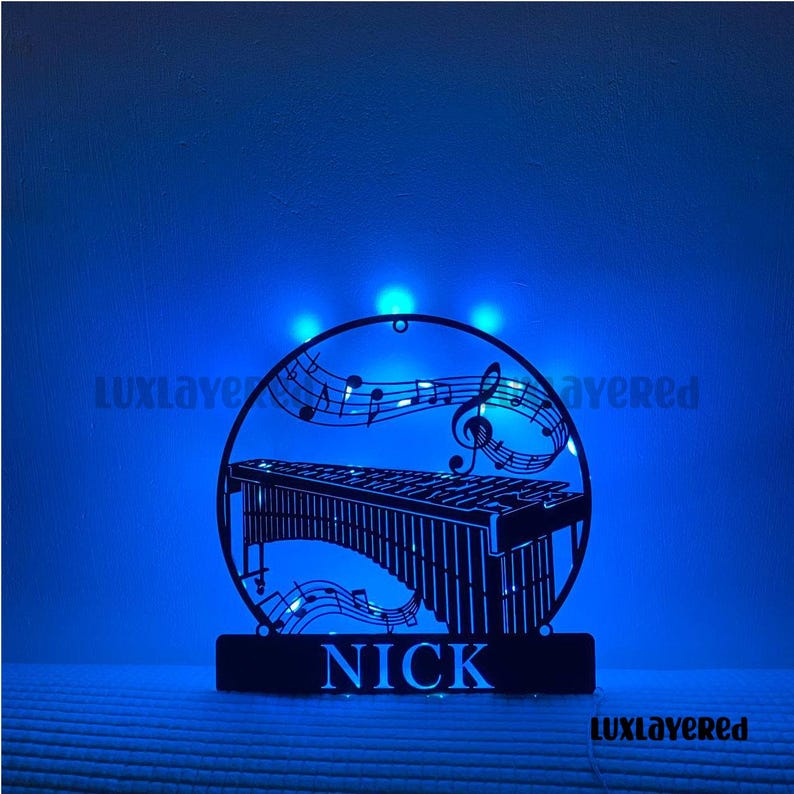 Personalized Marimba Metal Sign With LED Light – Custom Musician Gift ...