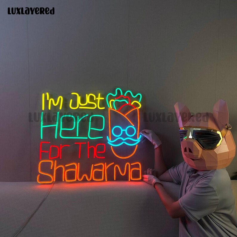 Custom Shawarma LED Neon Sign: Restaurant Decor, Middle Eastern Food - Etsy