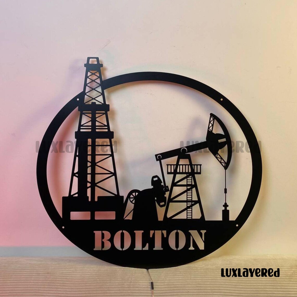 Personalized Oil Field Metal Sign, Oilfield Led Light, Oil Exploration ...