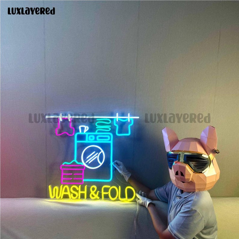 Custom LED Neon Sign: Laundry Room Decor, Personalized Text - Etsy