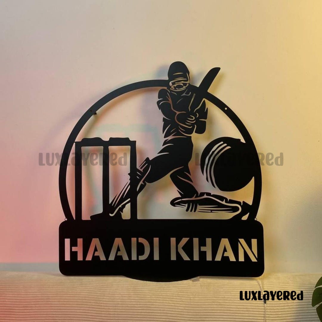 Personalized Cricket Metal Sign, Cricket Player Led Light, Cricket ...