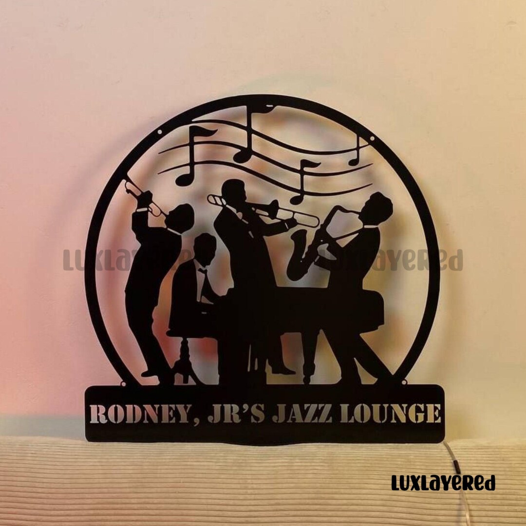 Personalized Jazz Music Band Metal Sign, Jazz Music Led Light, Jazz ...