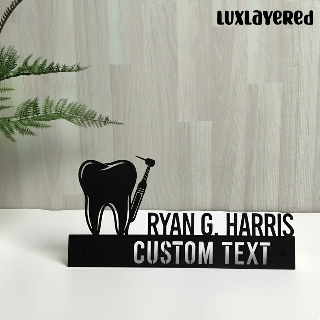 Dentist Metal Name Plate: Dental Office Sign, Clinic Table Decor ...