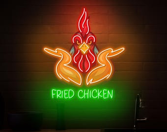 Fried Chicken Neon Sign, Fried Chicken Led Sign, Custom Neon Sign ...