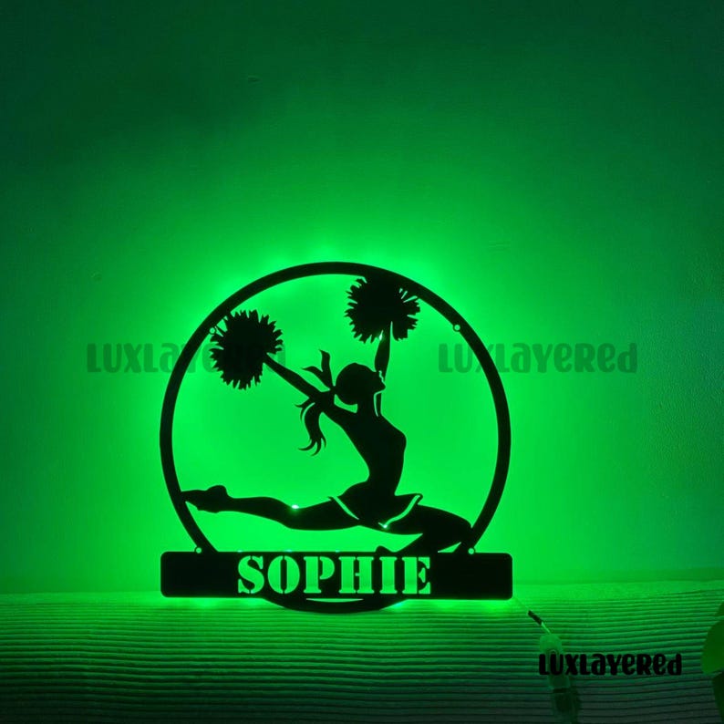 Personalized Cheerleading Metal Sign: LED Light Wall Art - Etsy UK