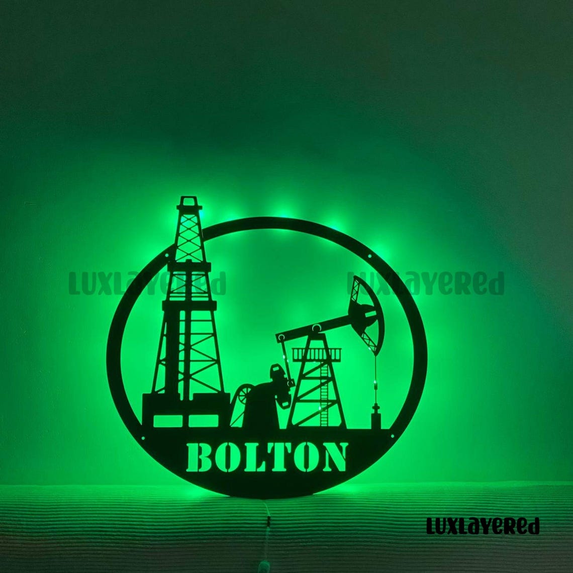 Personalized Oil Field Metal Sign, Oilfield Led Light, Oil Exploration ...
