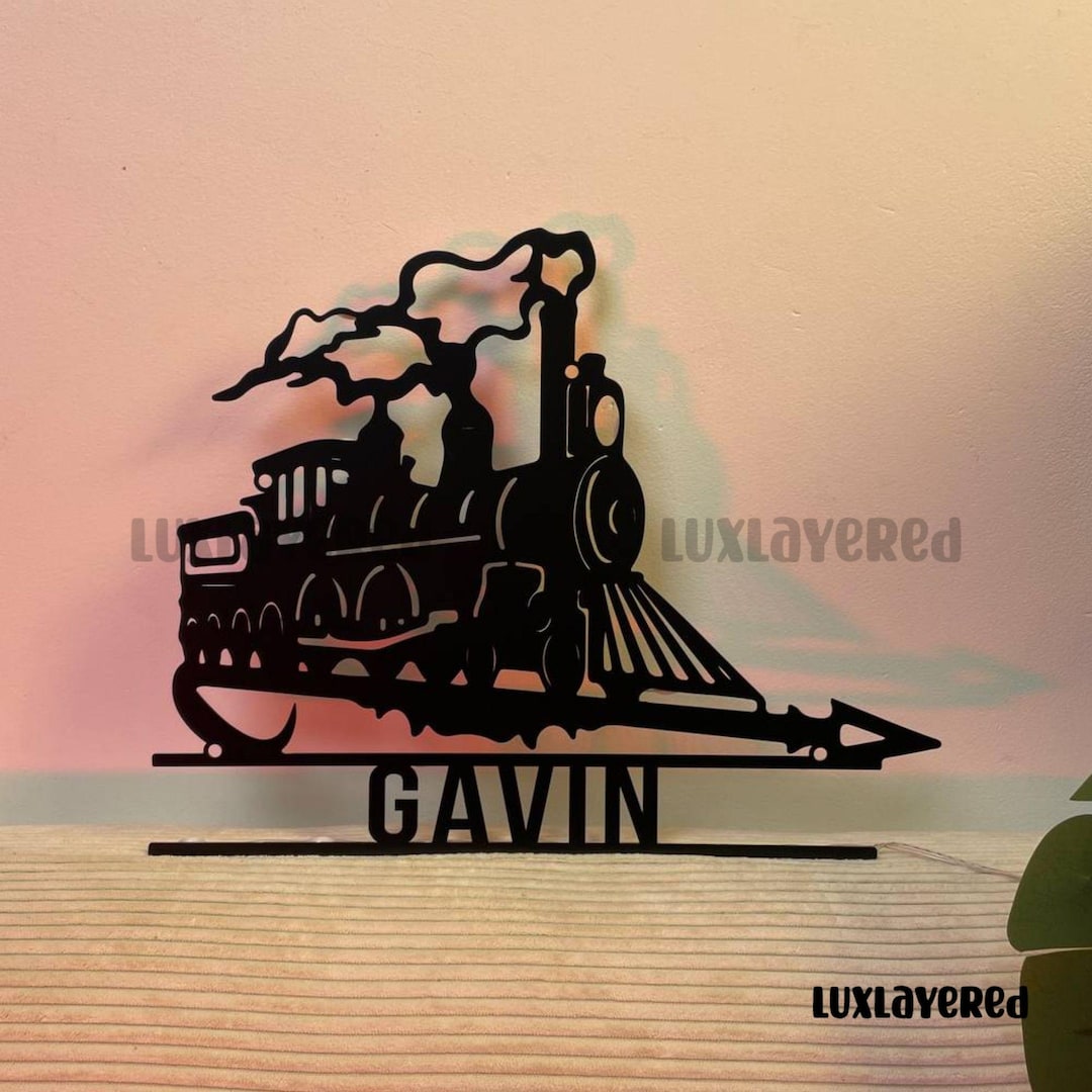 Personalized Steam Engine Train Locomotive Metal Sign, Steam Train Led ...