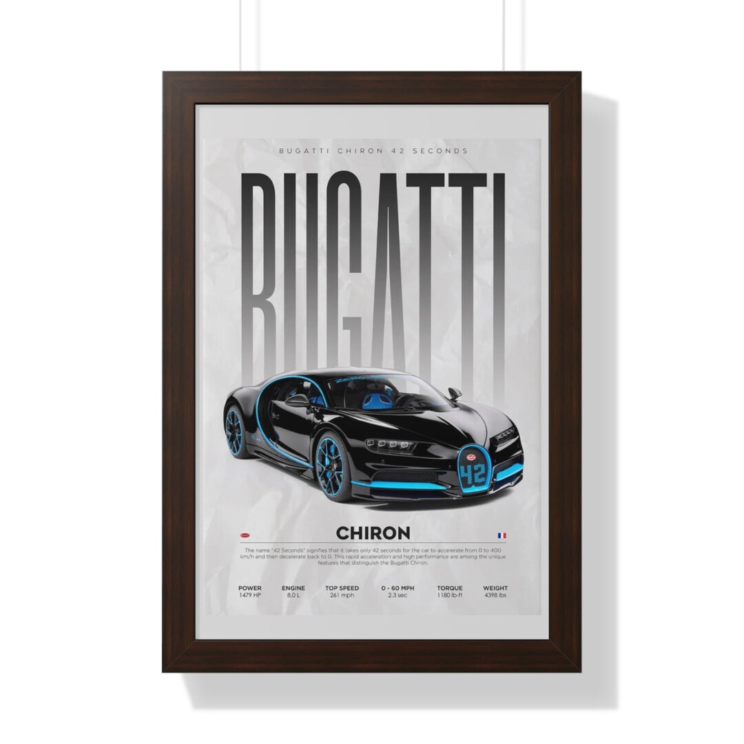 Car Enthusiast Poster, Bugatti Chiron Wall Art, Luxury Car Print ...
