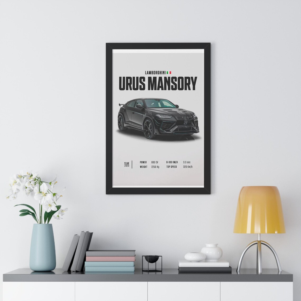 Luxury Framed Urus Mansory Vertical Poster, High-end Car Wall Art ...