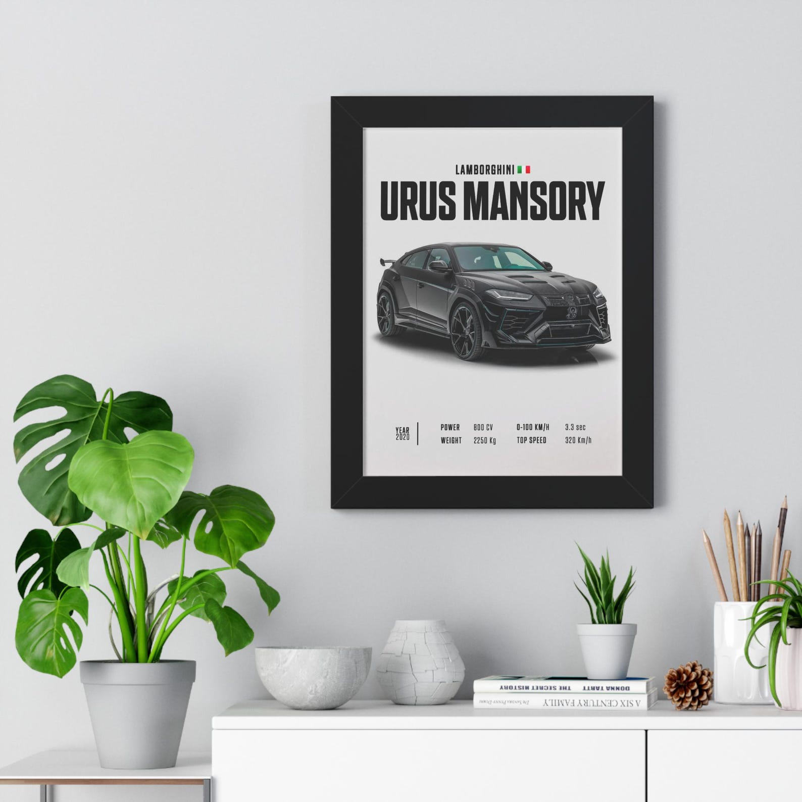 Luxury Framed Urus Mansory Vertical Poster, High-end Car Wall Art ...