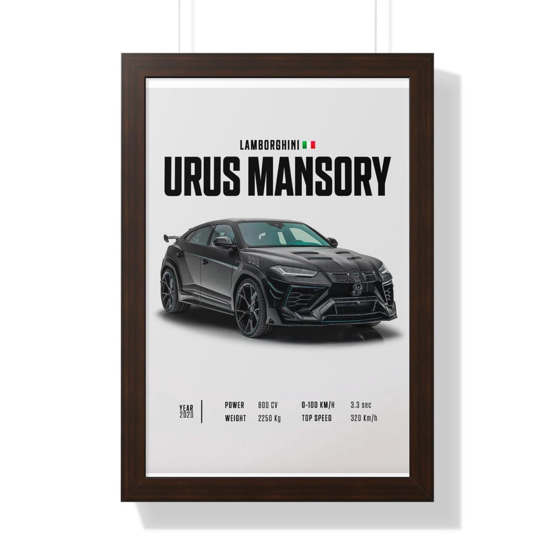 Luxury Framed Urus Mansory Vertical Poster, High-end Car Wall Art ...