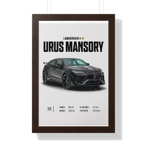 Luxury Framed Urus Mansory Vertical Poster, High-end Car Wall Art ...