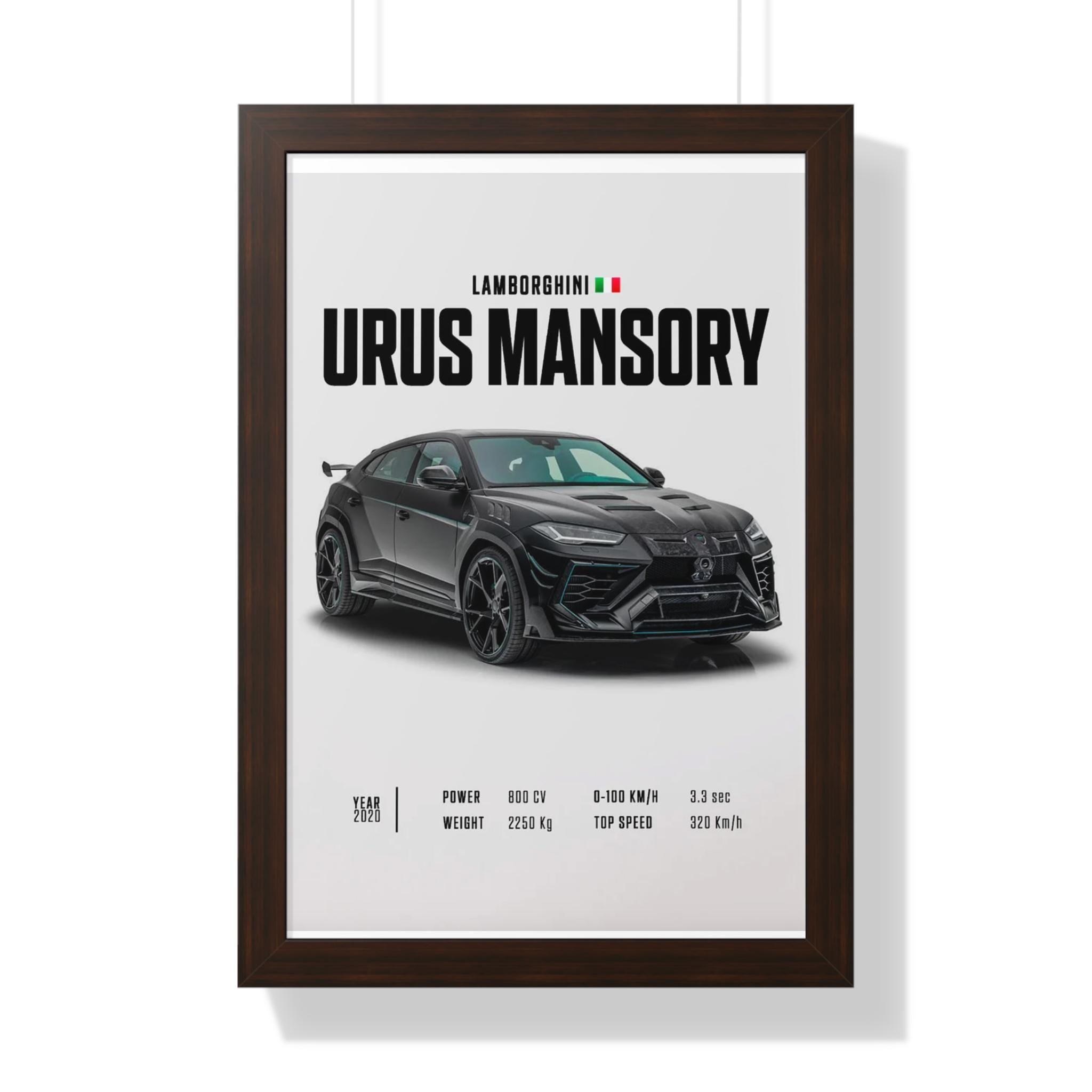 Luxury Framed Urus Mansory Vertical Poster, High-end Car Wall Art ...