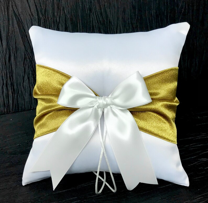 Burnished Gold Sash Ring Bearer Pillow And/or Flower Girl Basket ...