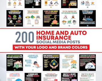 200 Health Insurance Posts for Social Media With Your Logo and Brand ...