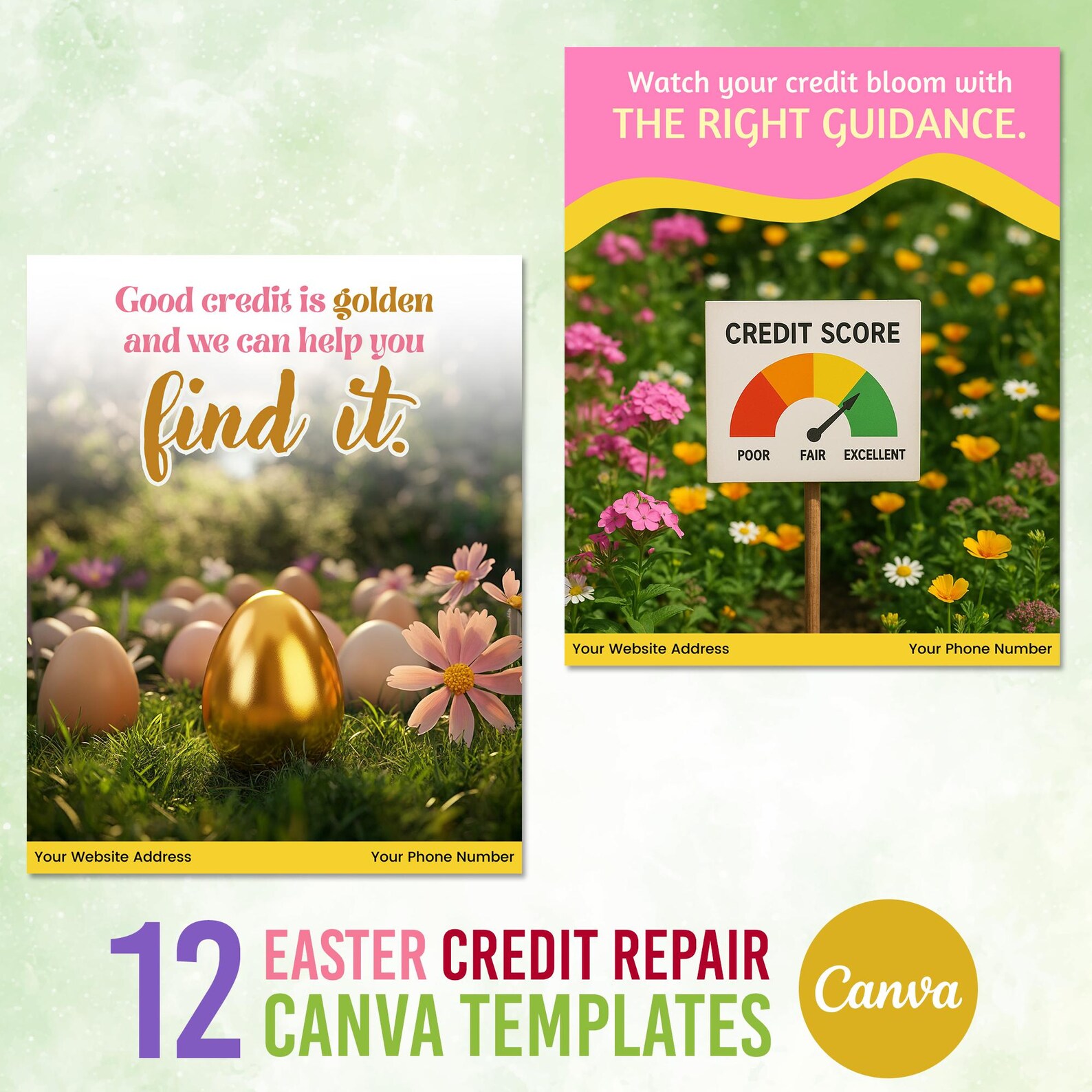 12 Easter Credit Repair Templates | Credit Score Flyer | Credit Restore ...