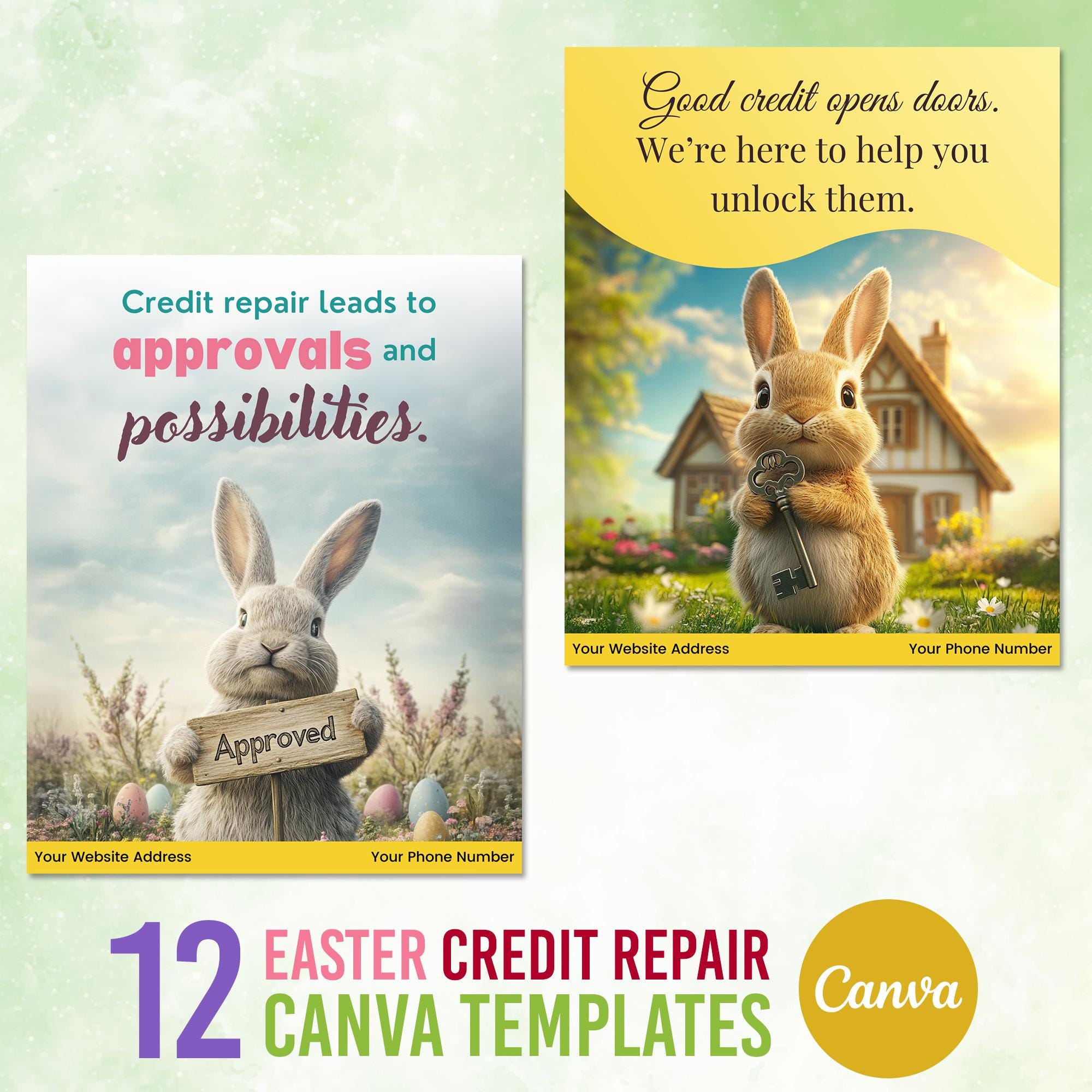 12 Easter Credit Repair Templates | Credit Score Flyer | Credit Restore ...