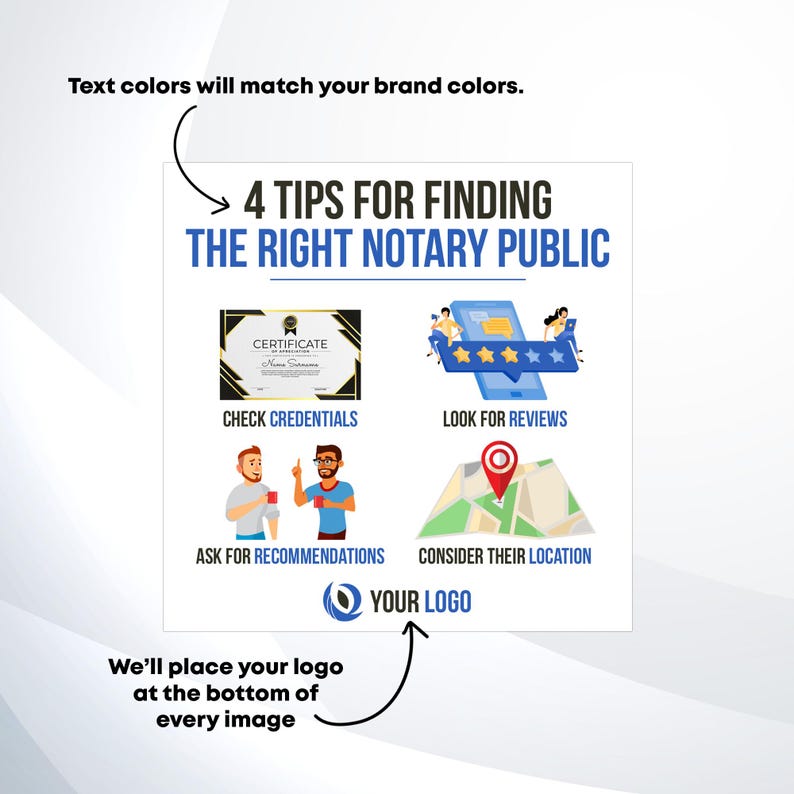 240 Notary Posts for Social Media With Your Logo and Brand Colors - Etsy