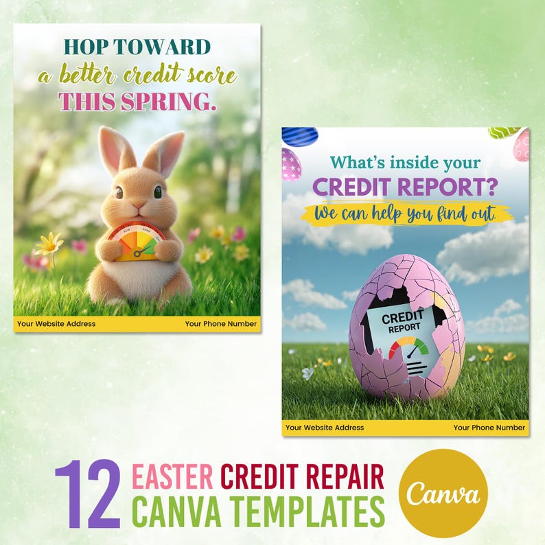12 Easter Credit Repair Templates | Credit Score Flyer | Credit Restore ...