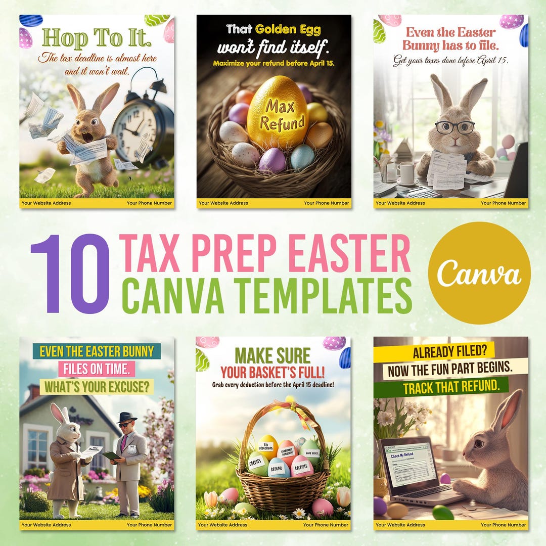 10 Easter Tax Professional Templates | Tax Prep Flyer | Tax Season 2025 ...