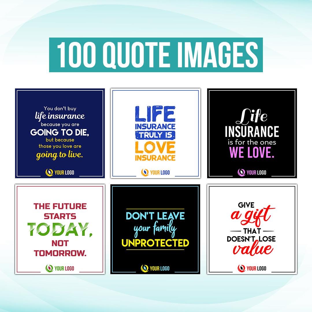 500 Life Insurance Posts for Social Media With Your Logo and Brand ...
