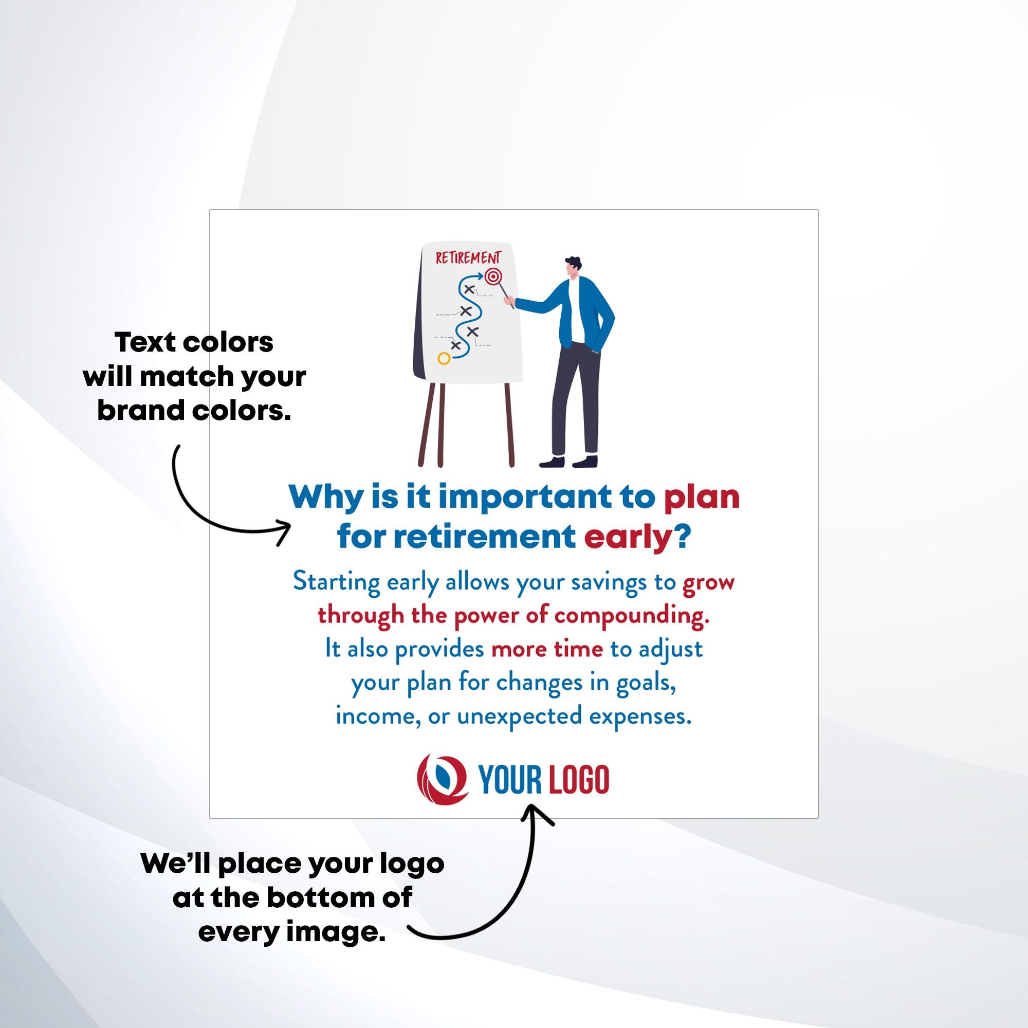 200 Retirement Planning Posts for Social Media With Your Logo and Brand ...