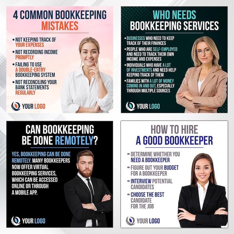 100 Bookkeeping Tips Flyers for Social Media - With Your Photo - Etsy