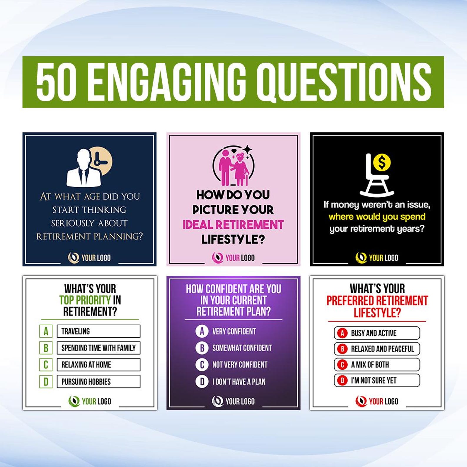 200 Retirement Planning Posts for Social Media With Your Logo and Brand ...