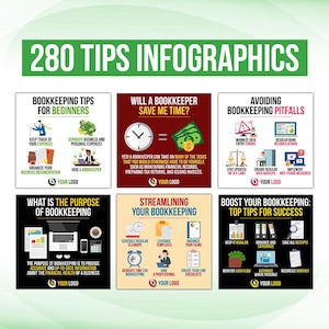 500 Bookkeeping Posts for Social Media With Your Logo and Brand Colors ...