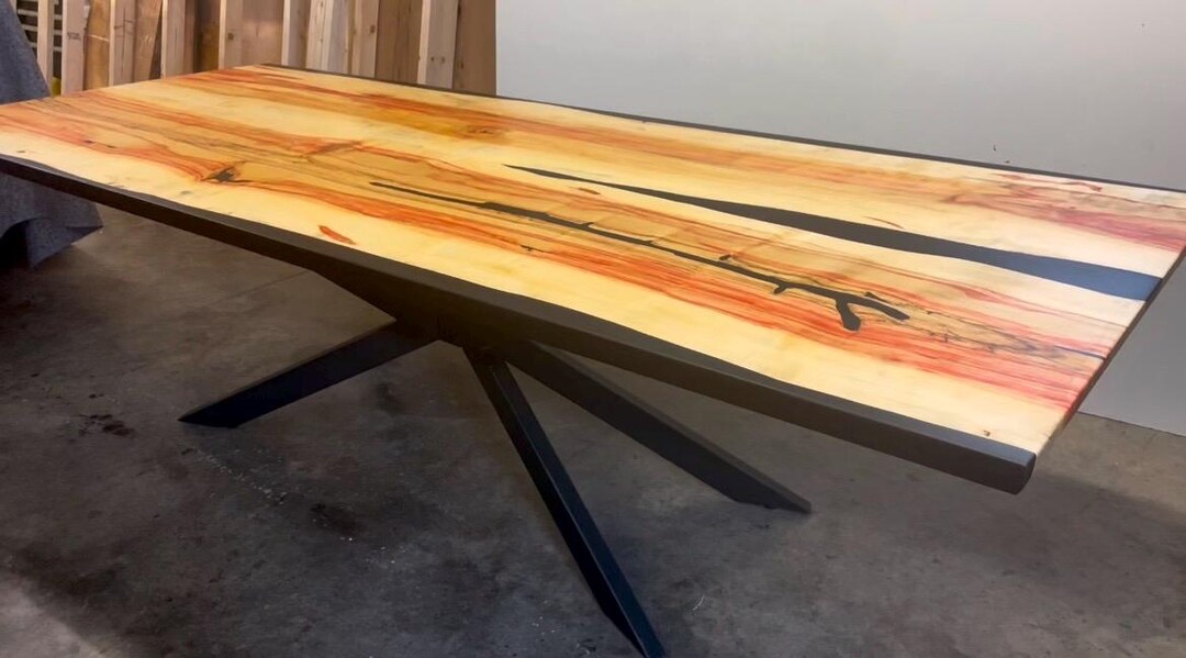 Flaming Box Elder Epoxy Dining/conference Table - Etsy