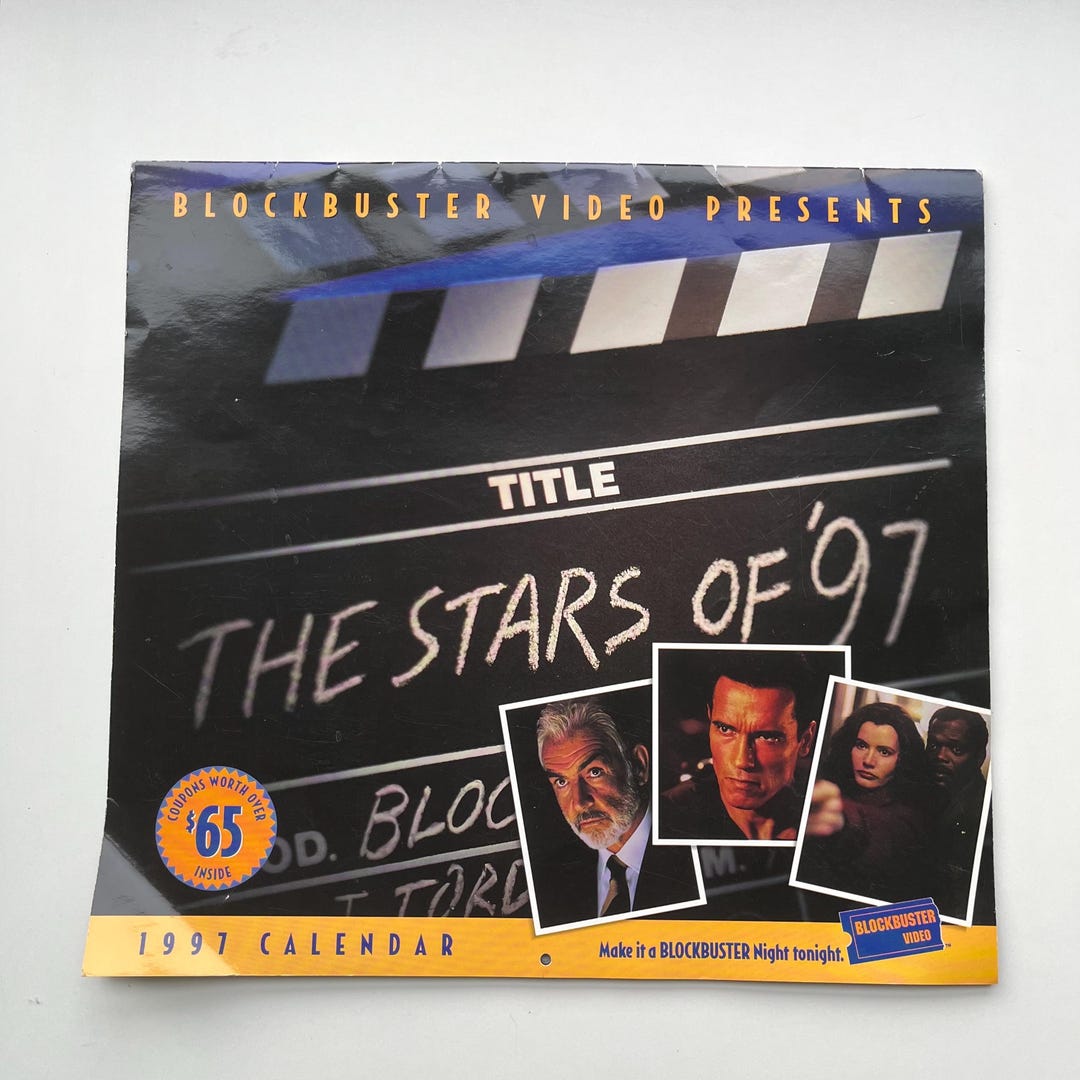 Stars of 1997 Movie Calendar Blockbuster Video Advertising and Cinema ...