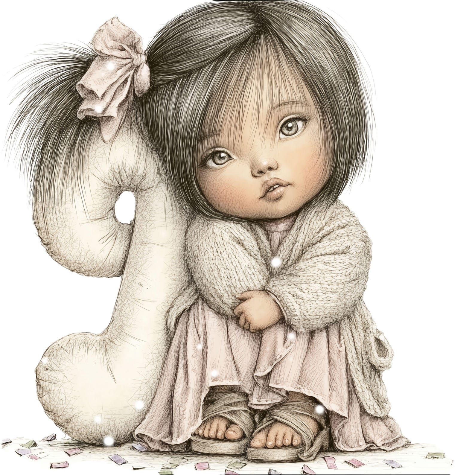 Birthday Girl Number Clipart 1–13 PNG, Birthday Numbers for Girls, Kids ...