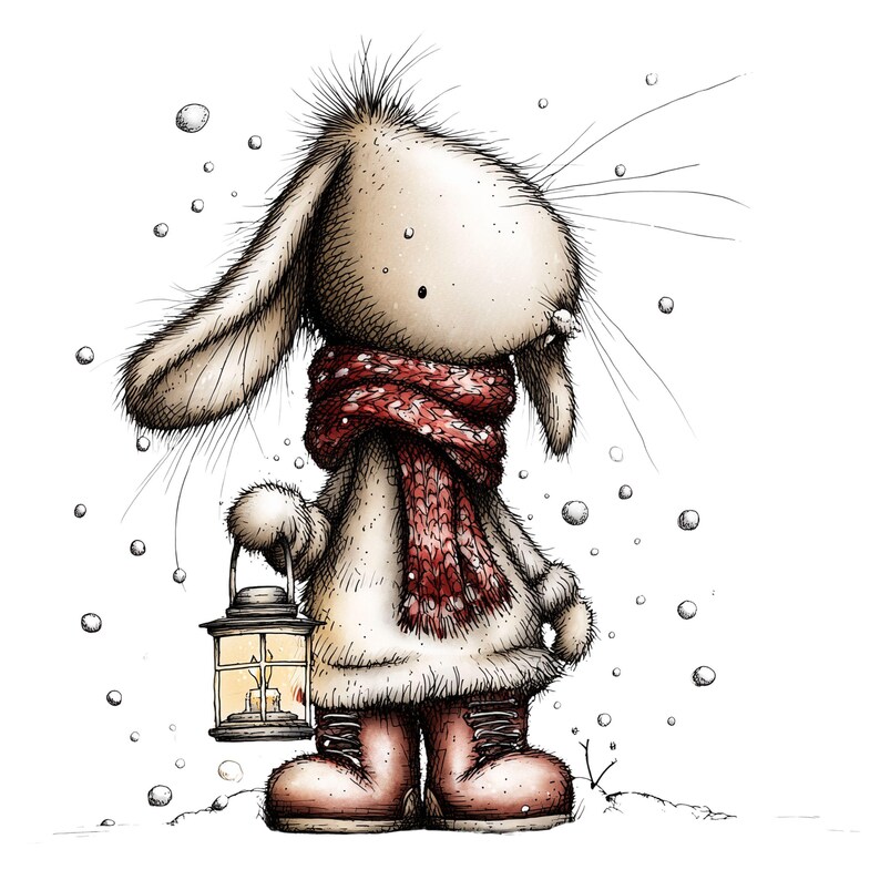 Cozy Winter Bunny PNG Clipart Bundle, 20 Cute Bunny Pngs, Christmas ...