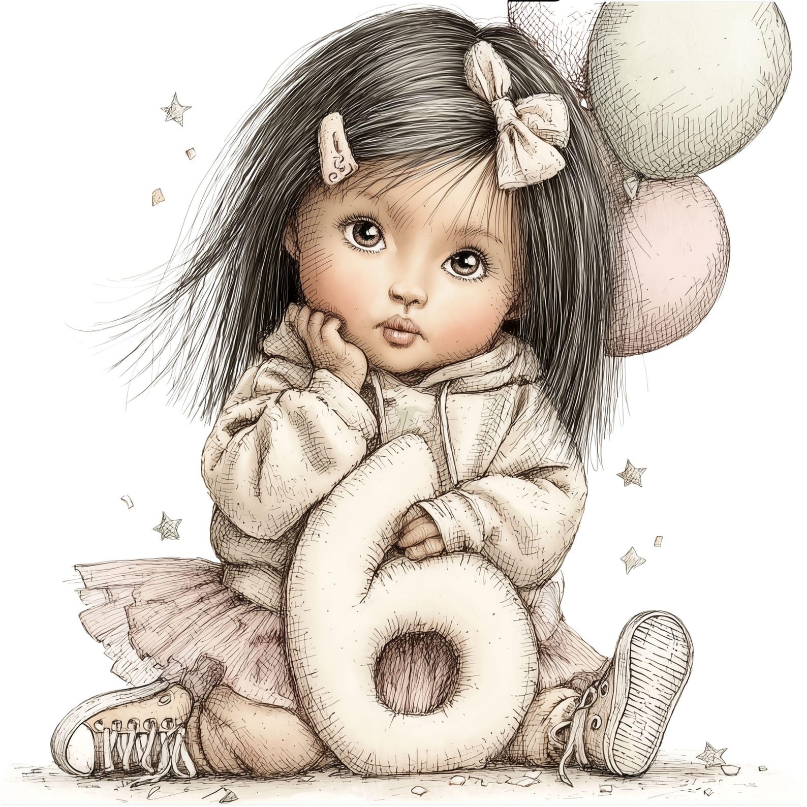 Birthday Girl Number Clipart 1–13 PNG, Birthday Numbers for Girls, Kids ...