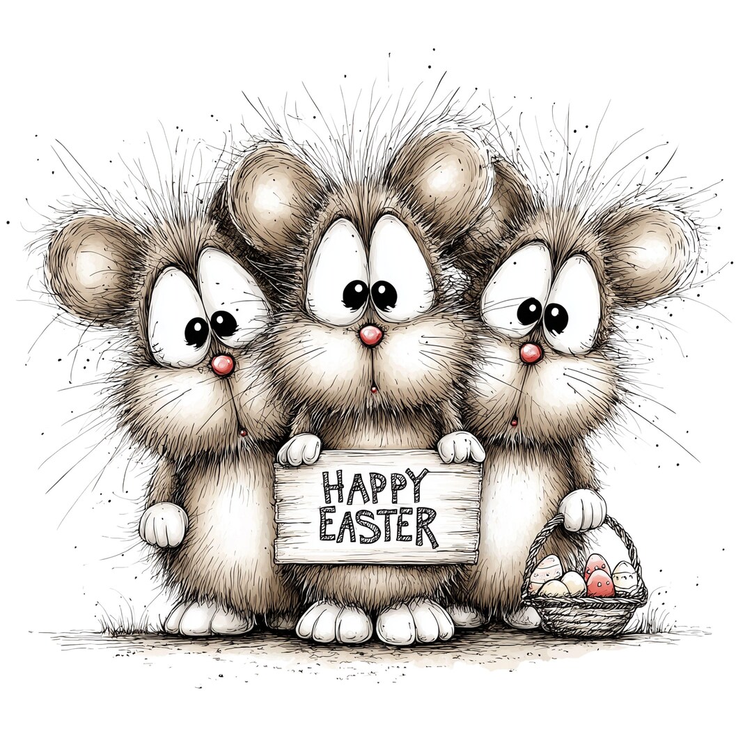 Easter Mouse Clipart Bundle, 21 Easter Mouse Characters, Eggs Bunnies ...