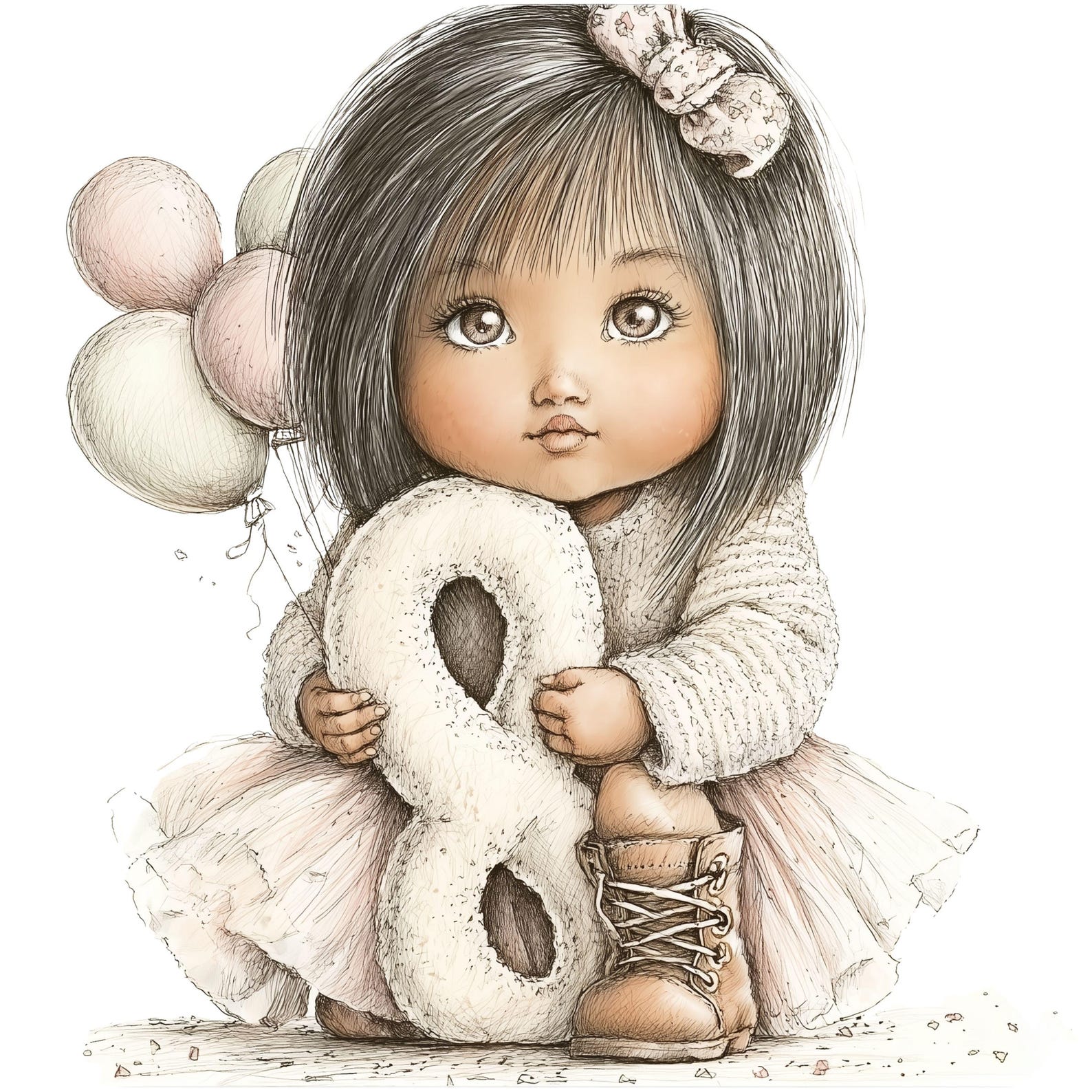 Birthday Girl Number Clipart 1–13 PNG, Birthday Numbers for Girls, Kids ...