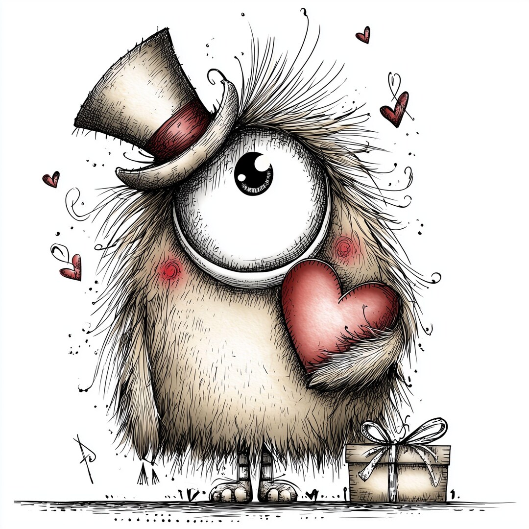 Valentine Monster Clipart Bundle, 20 Valentine Monster Characters ...