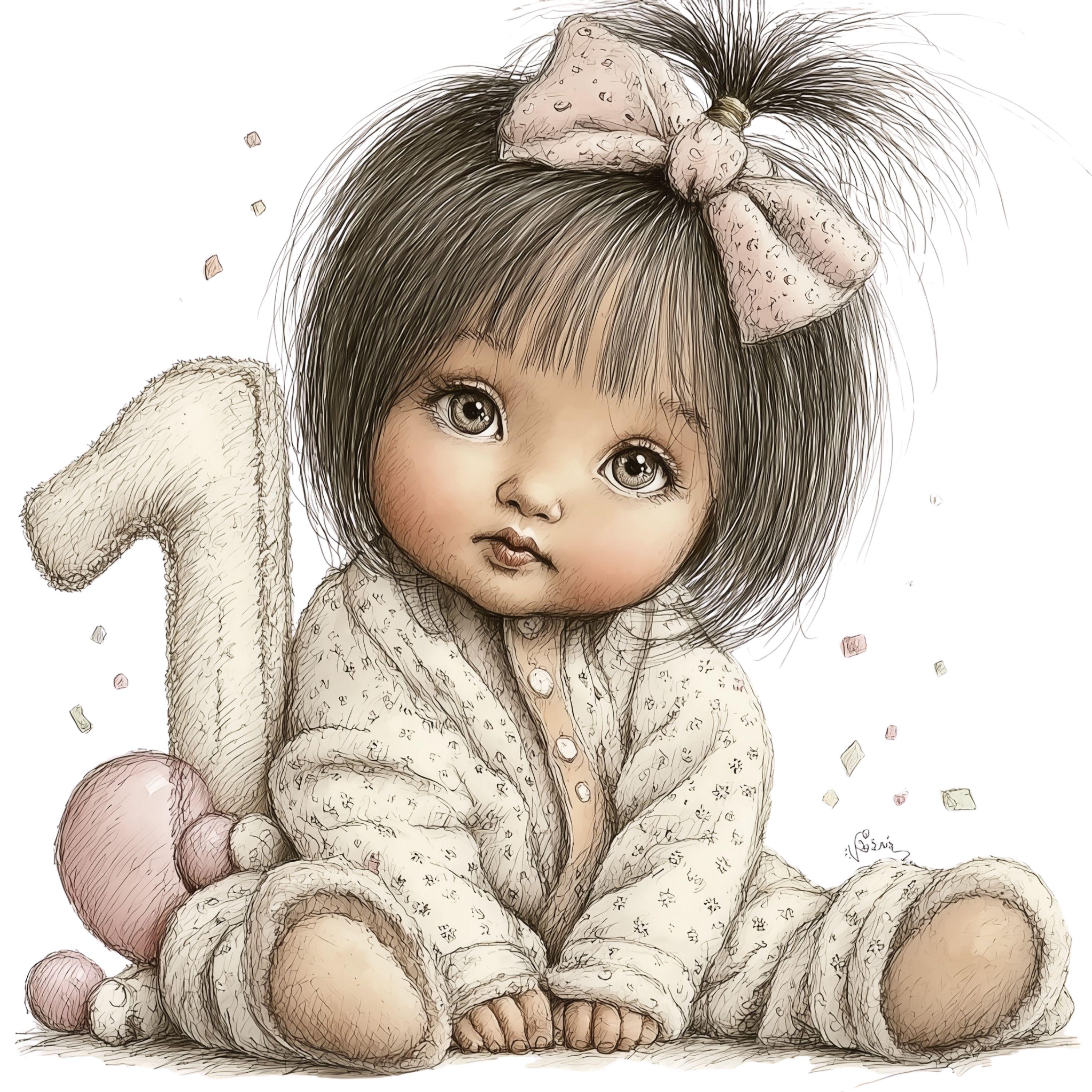Birthday Girl Number Clipart 1–13 PNG, Birthday Numbers for Girls, Kids ...