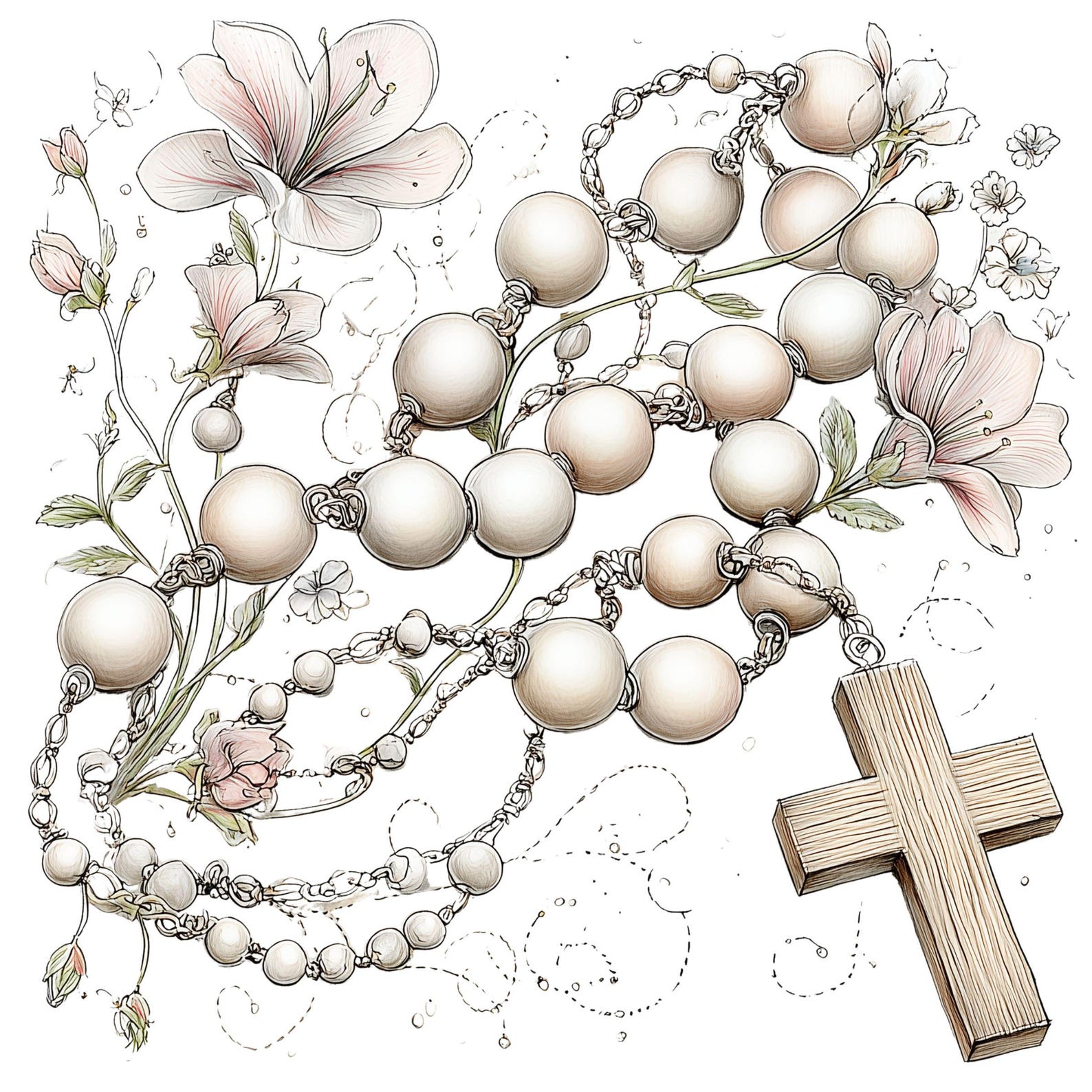 Sympathy Lilies & Candle Memorial Clipart Bundle, 18 Soft Neutral ...