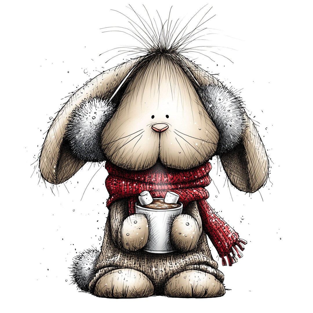 Cozy Winter Bunny PNG Clipart Bundle, 20 Cute Bunny Pngs, Christmas ...