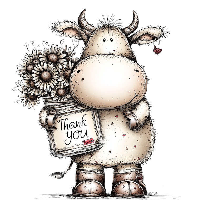 Whimsical Thank You Animal Clipart Bundle, 11 Cute Thanks PNG, Nursery ...