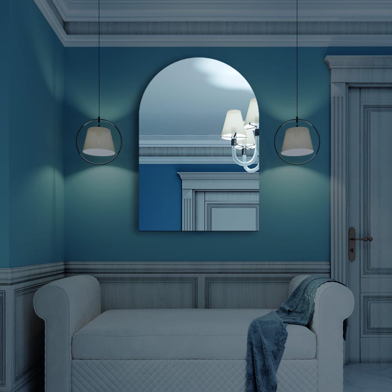 Arched LED Mirror - Modern Backlit Wall Mirror for Bathroom Bedroom ...