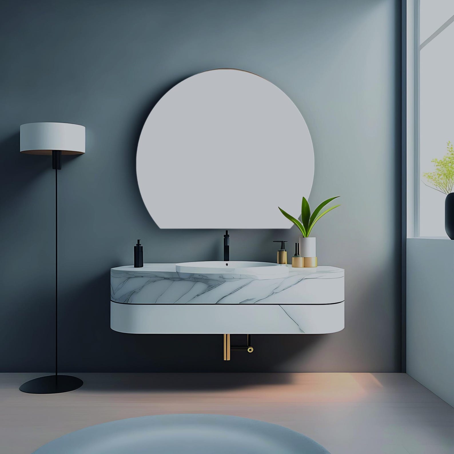 Half Circle LED Mirror - Modern Wall Mounted Lighted Mirror for ...