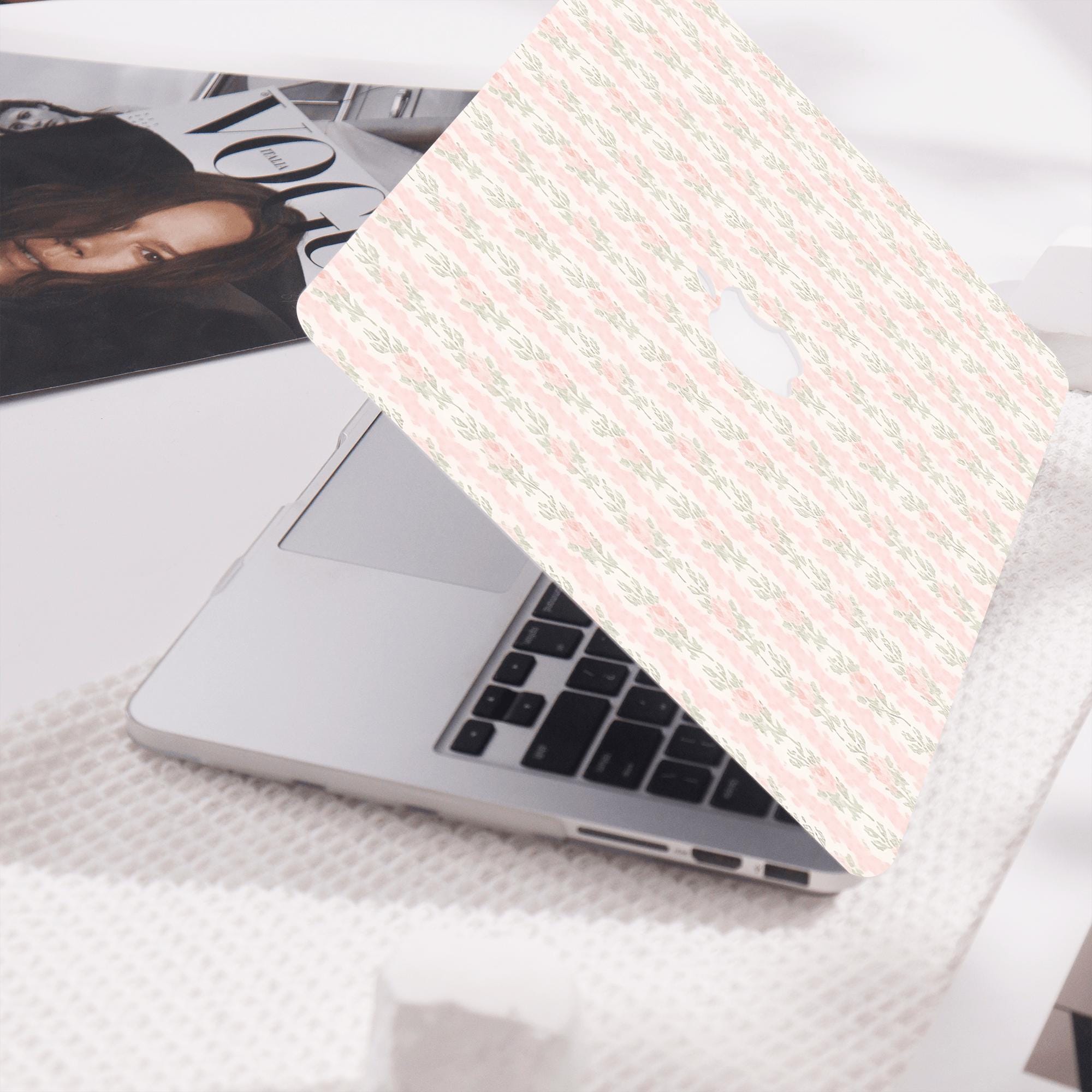 Floral Stripe Hard MacBook Case Protective Laptop Cover for New Mac Pro ...